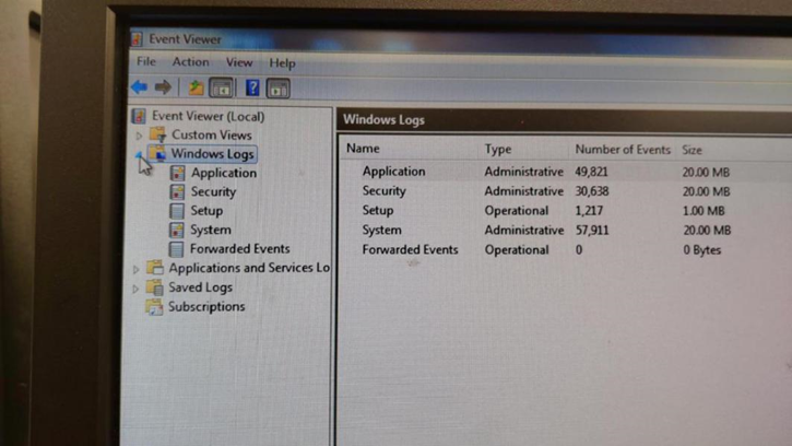 How to save Windows event logs in SCIEX Analyst software?