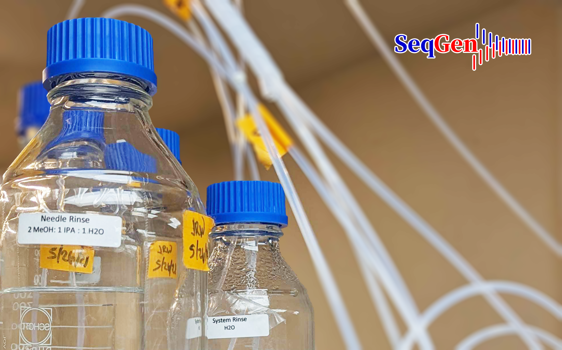 Perform routine maintenance for mobile phases in the LCMS system